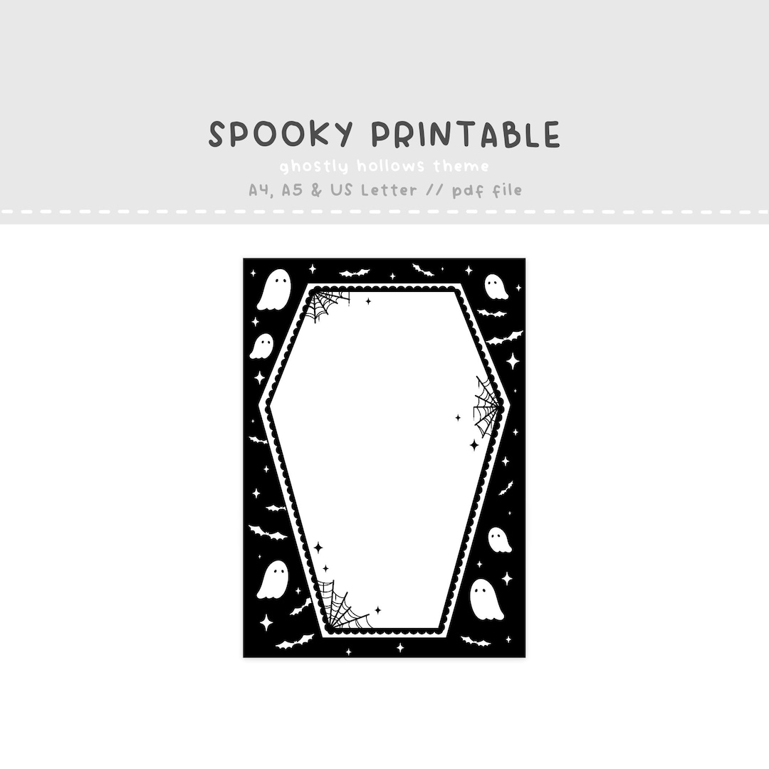 Coffin Paper, Printable, Note Paper, Halloween Paper, Halloween, Spooky ...