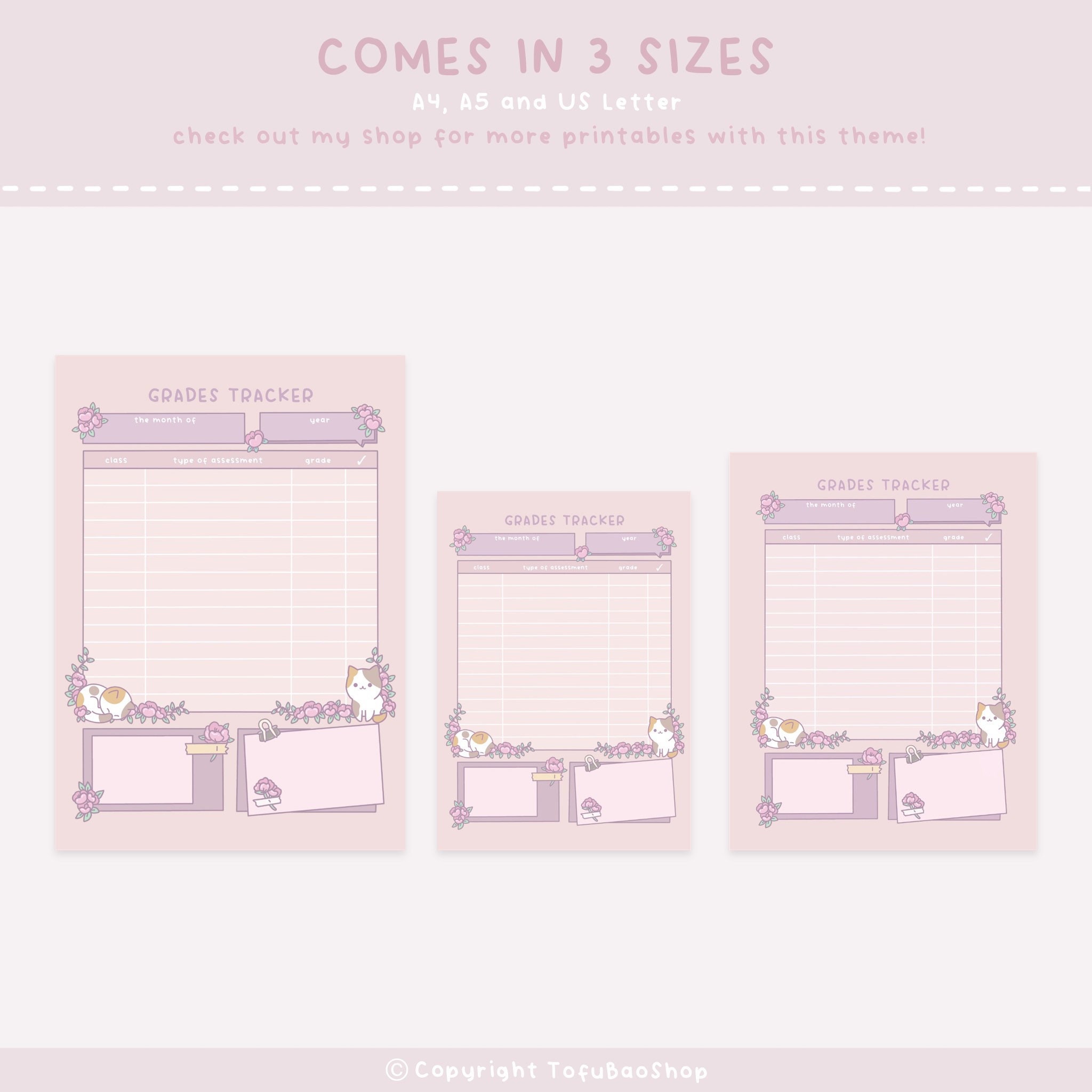 Grades Tracker, Study Planner, Student Planner, Printable Planner ...