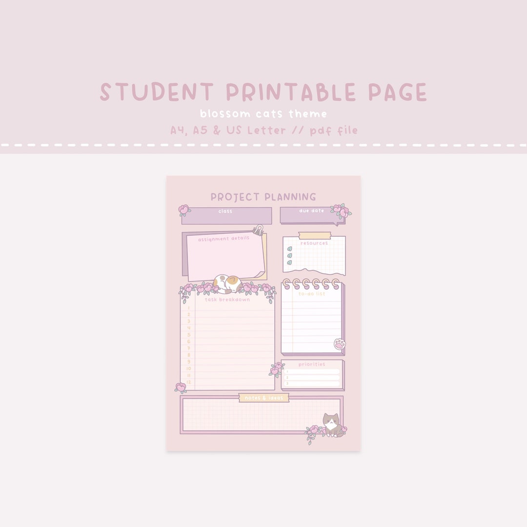 Study Planner, Assignment Planner, Project Planner, Kawaii Planner ...