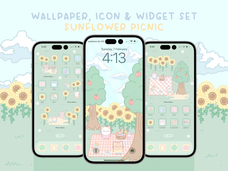 App Icons Kawaii Wallpaper Kawaii Phone Theme Cute Phone - Etsy