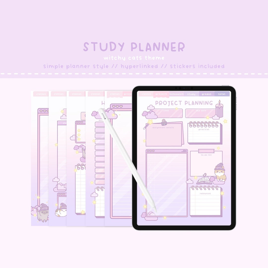 Study Planner, Student Planner, School Planner, College Planner, Kawaii ...