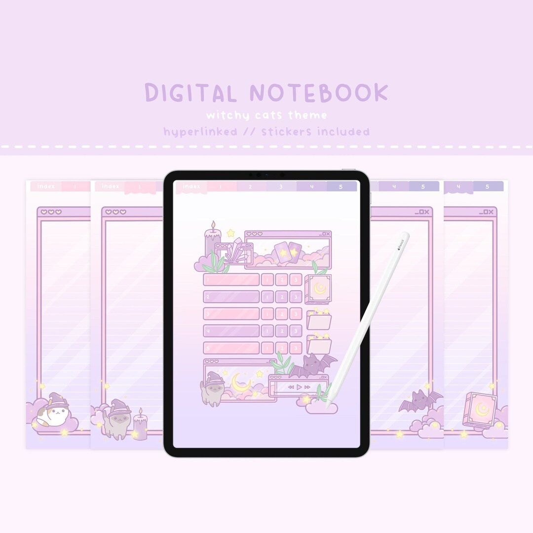 Cute Digital Notebook, Cute Planner, Kawaii Digital Notebook, Kawaii ...