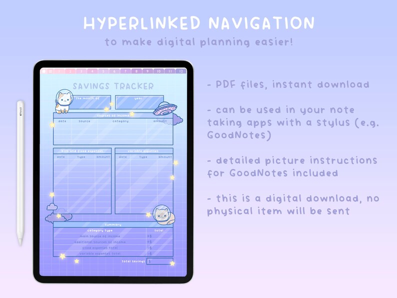 Kawaii Digital Planner Planner Bundle Cute Digital Planner - Etsy