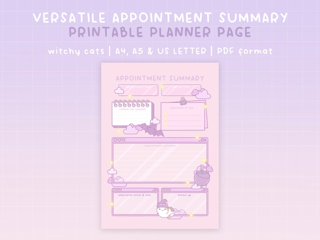 Appointment Summary Planner Printable Organization Planner - Etsy