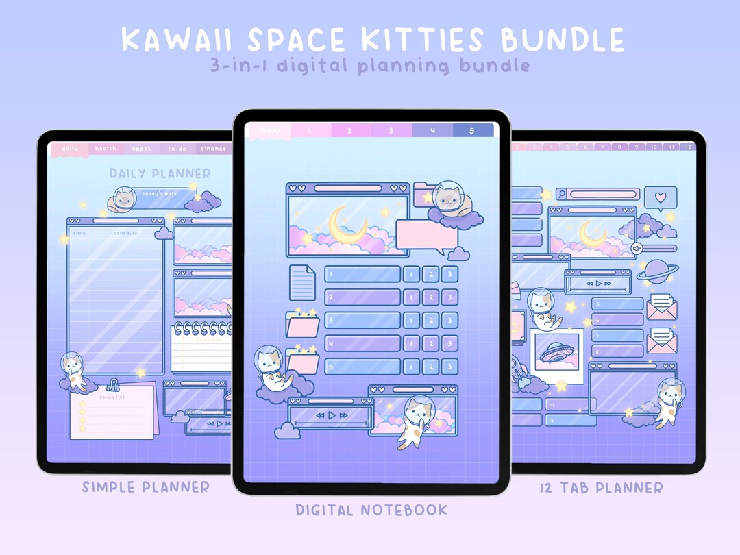 Kawaii Digital Planner Planner Bundle Cute Digital Planner - Etsy