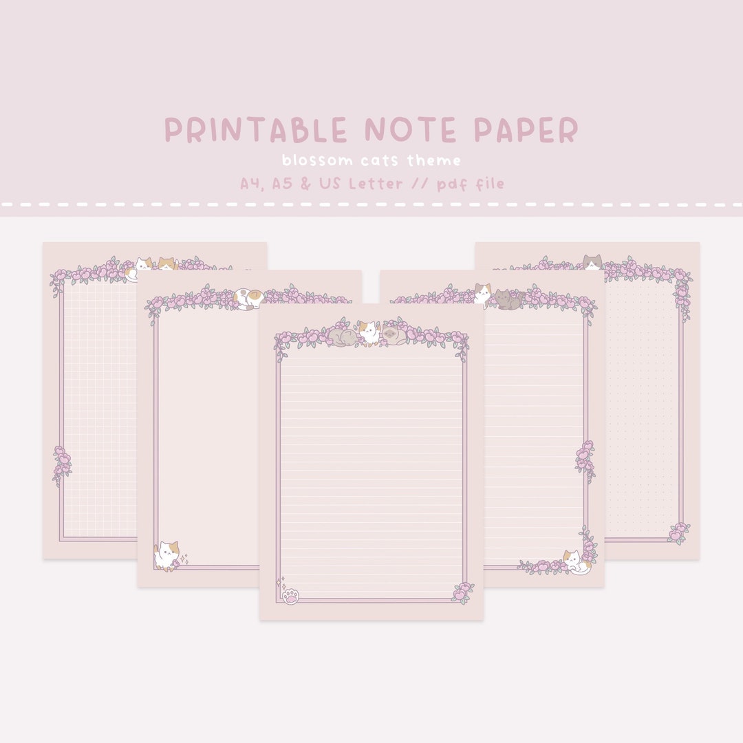 Kawaii Note Paper, Kawaii Note Templates, Printable Templates ...