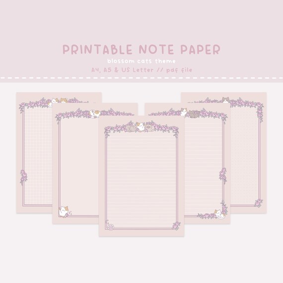 Printable Kawaii Paper Note