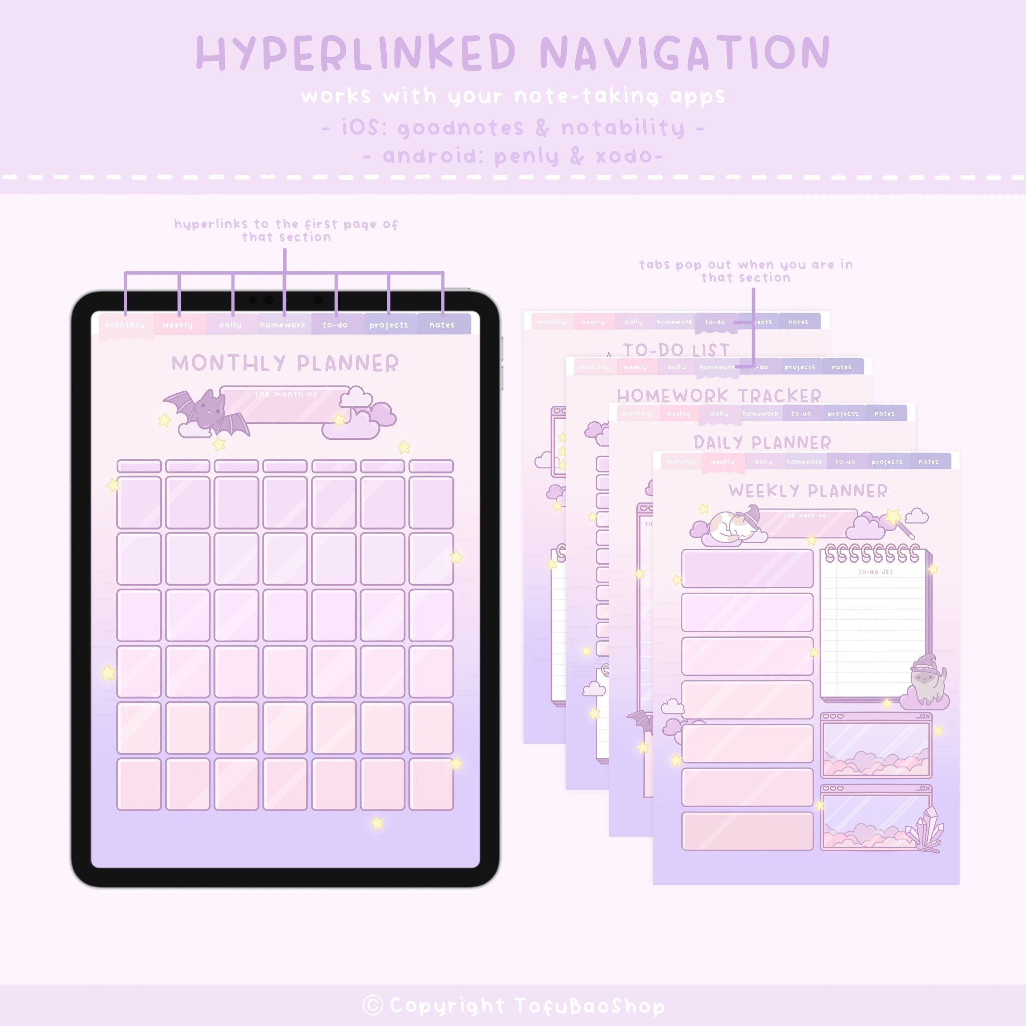 Study Planner Student Planner Kawaii Planner Cute Planner - Etsy