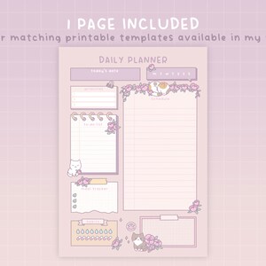 Kawaii Planner Printable Template Kawaii Daily Planner - Etsy