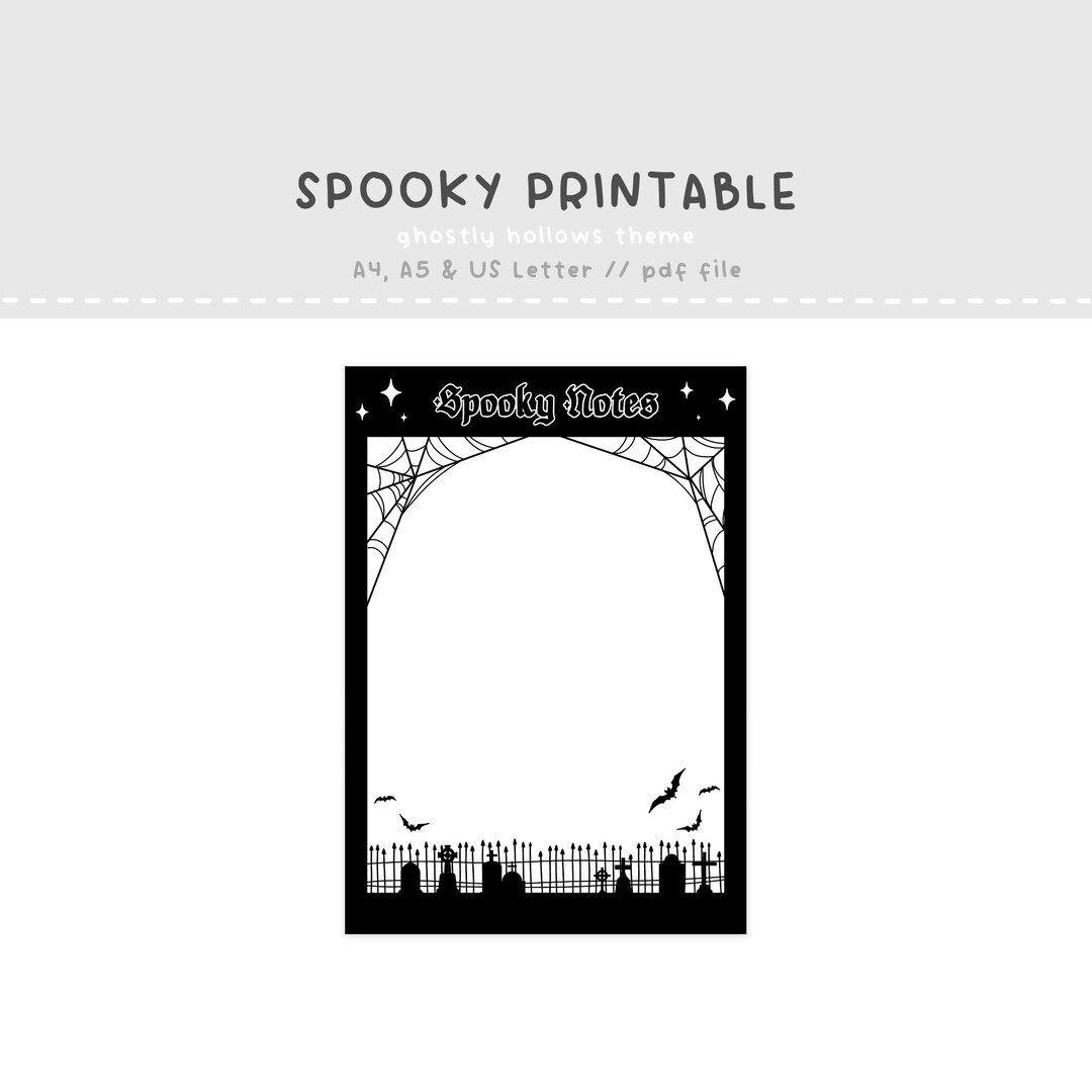 Graveyard Printable, Halloween Printable, Cute Halloween Printable ...
