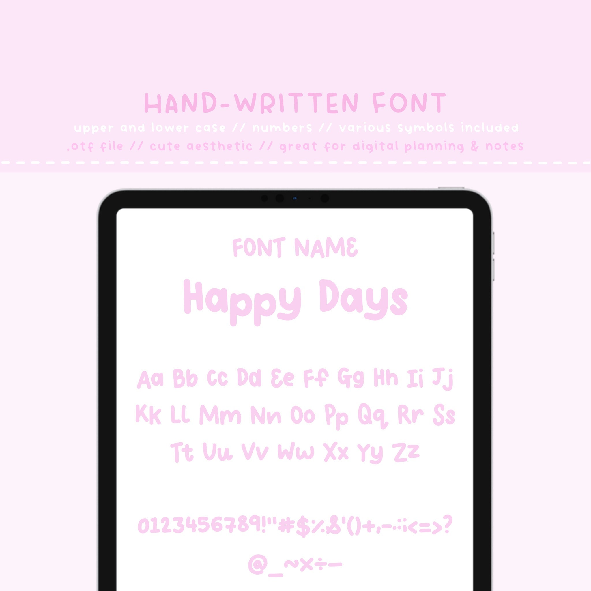 Planner Font, Digital Planner Font, Handwritten Font, Cute Font, Kawaii ...