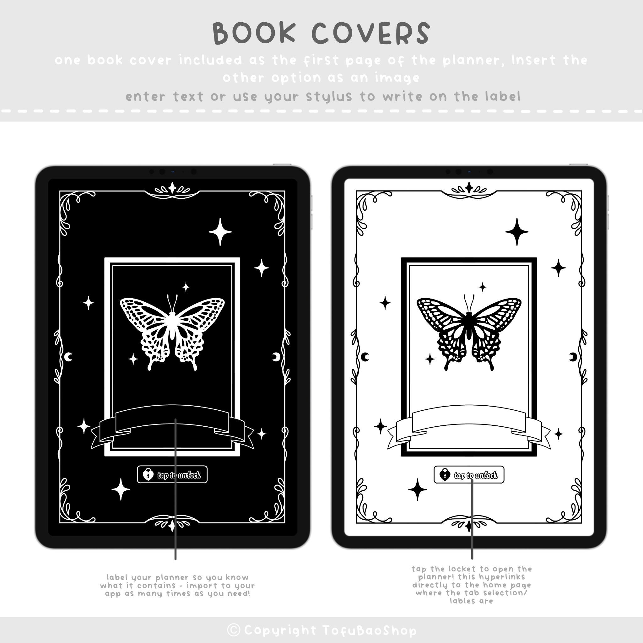 Light & Dark Mode Edgy Digital Notebook - Digital Journal With ...