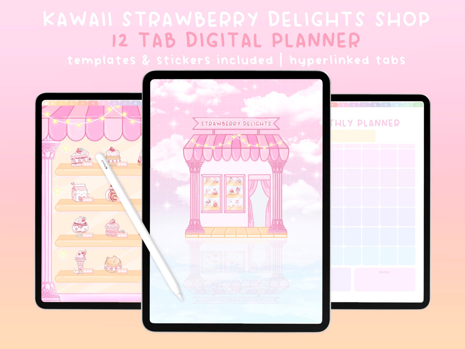 Cute Digital Planner Kawaii Planner Kawaii Digital Planner - Etsy
