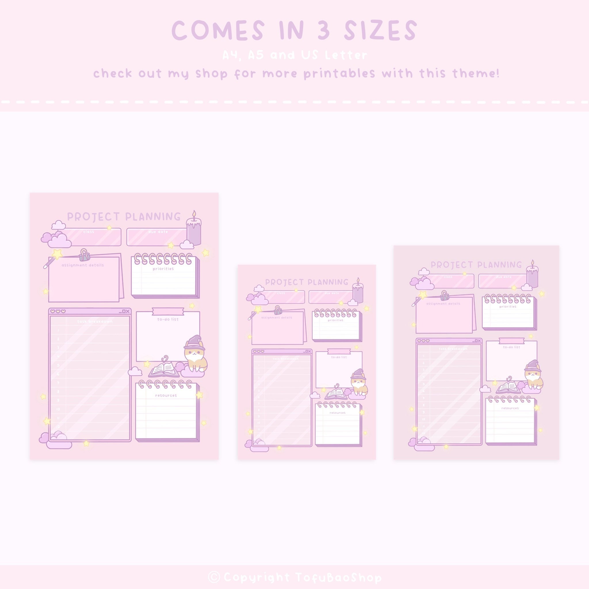 Student Planner, Printable, Printable Planner, Kawaii Planner, Cute ...