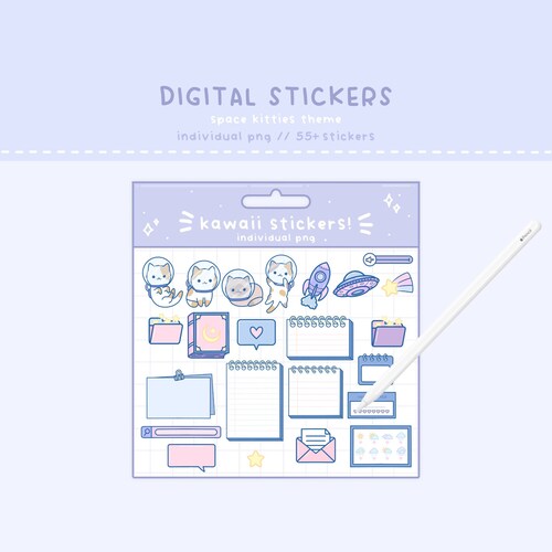 Digital Stickers Kawaii Stickers Planner Stickers Kawaii - Etsy