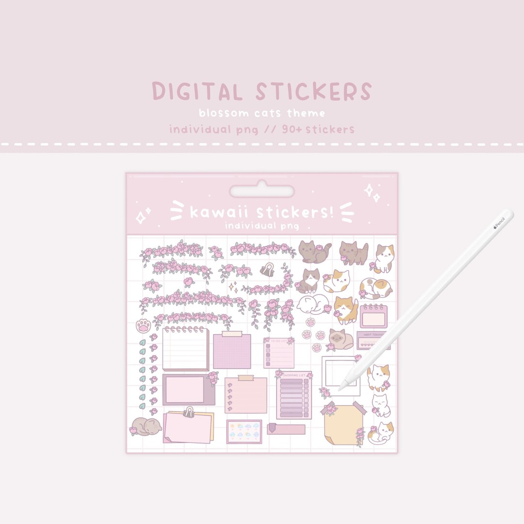 Digital Stickers, Kawaii Stickers, Kawaii Digital Stickers, Kawaii ...