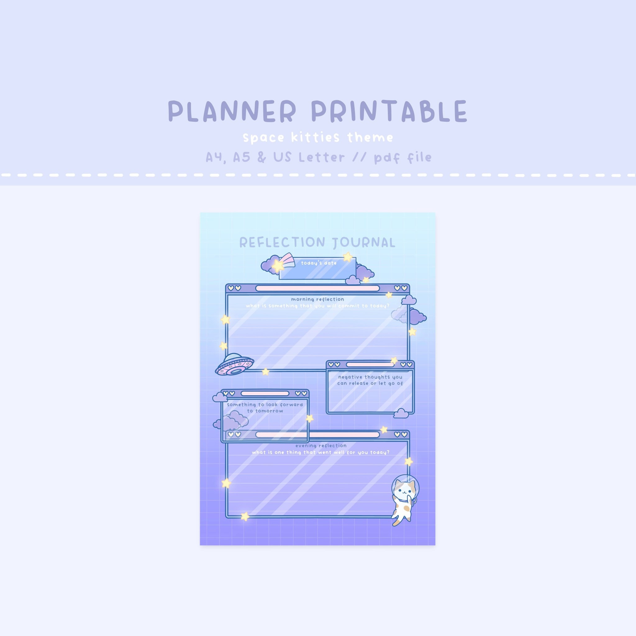 Daily Reflection, Printable, Mental Health Planner, Wellness Planner, Reflection Journal ...