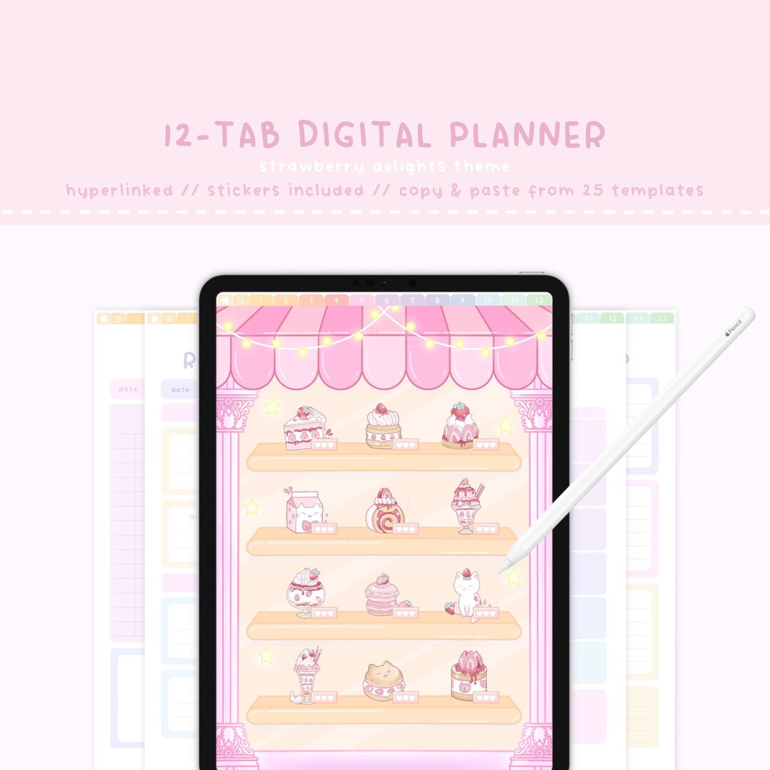Cute Digital Planner, Kawaii Planner, Kawaii Digital Planner, Cute ...