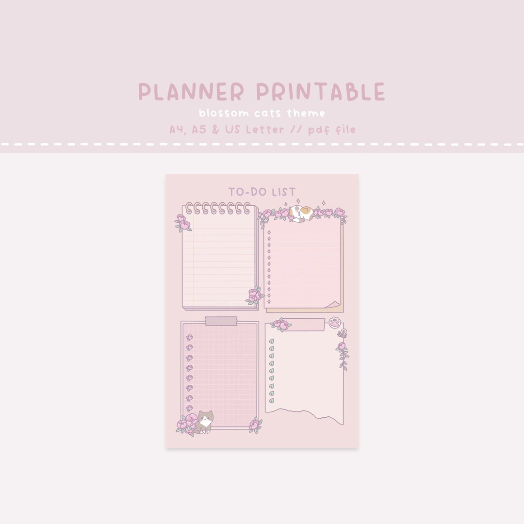 Kawaii To-do List, Kawaii Template, Printable Template, Printable to Do ...