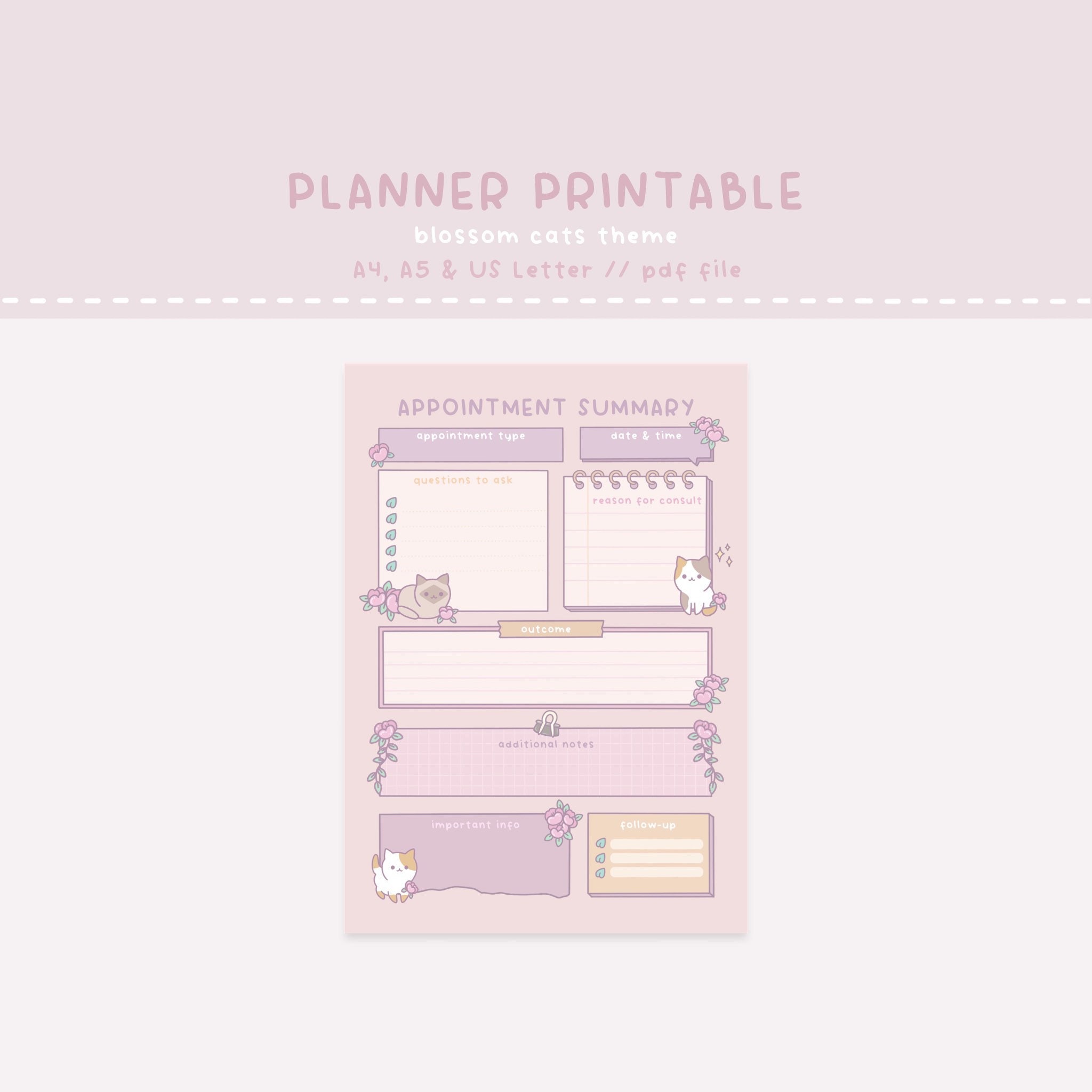 Appointment Summary, Planner Template, Printable Planner, Printable ...