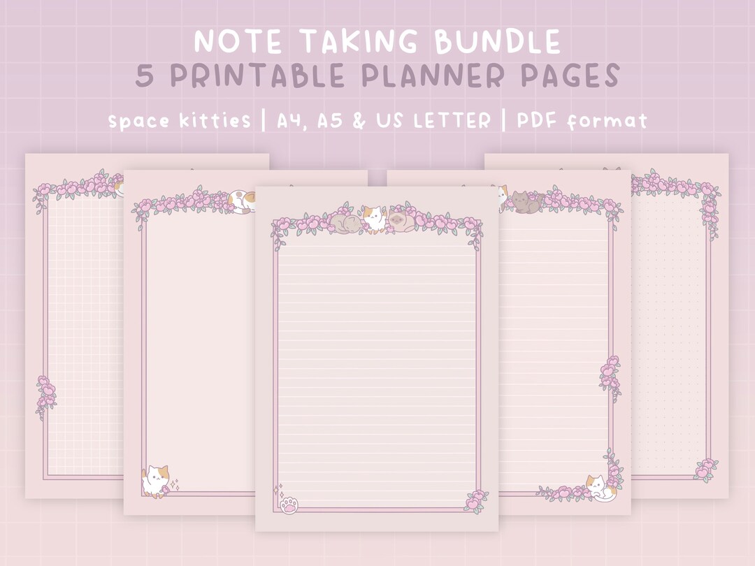 Kawaii Note Paper Kawaii Note Templates Printable Templates - Etsy