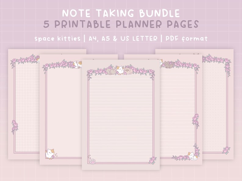 Kawaii Note Paper Kawaii Note Templates Printable Templates - Etsy