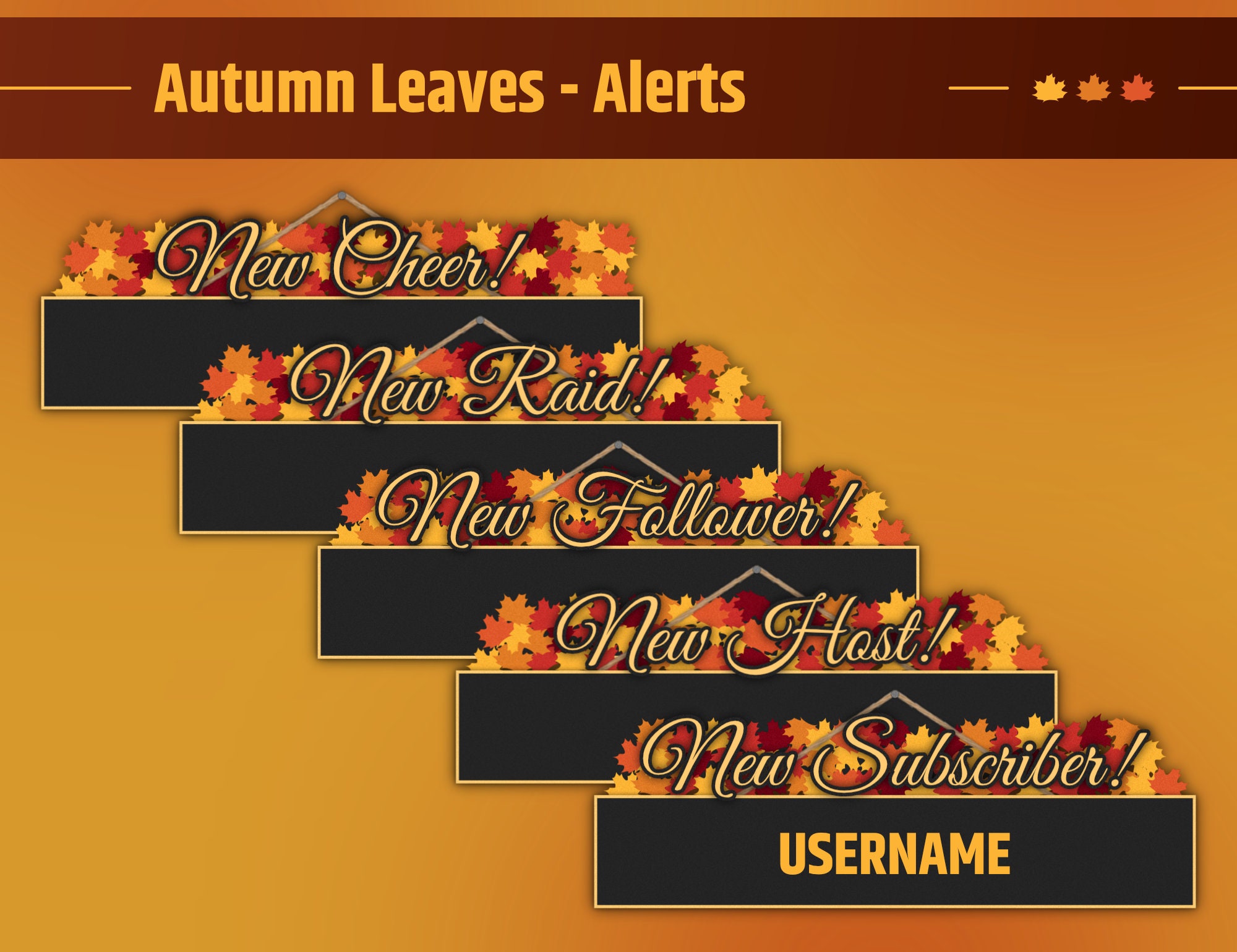 Autumn Leaves Twitch Package Cozy Fall Streamer Pack - Etsy