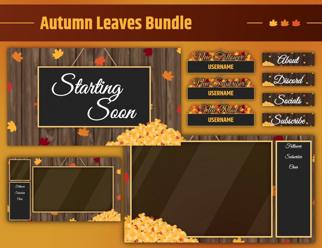 Autumn Leaves Twitch Package Cozy Fall Streamer Pack - Etsy