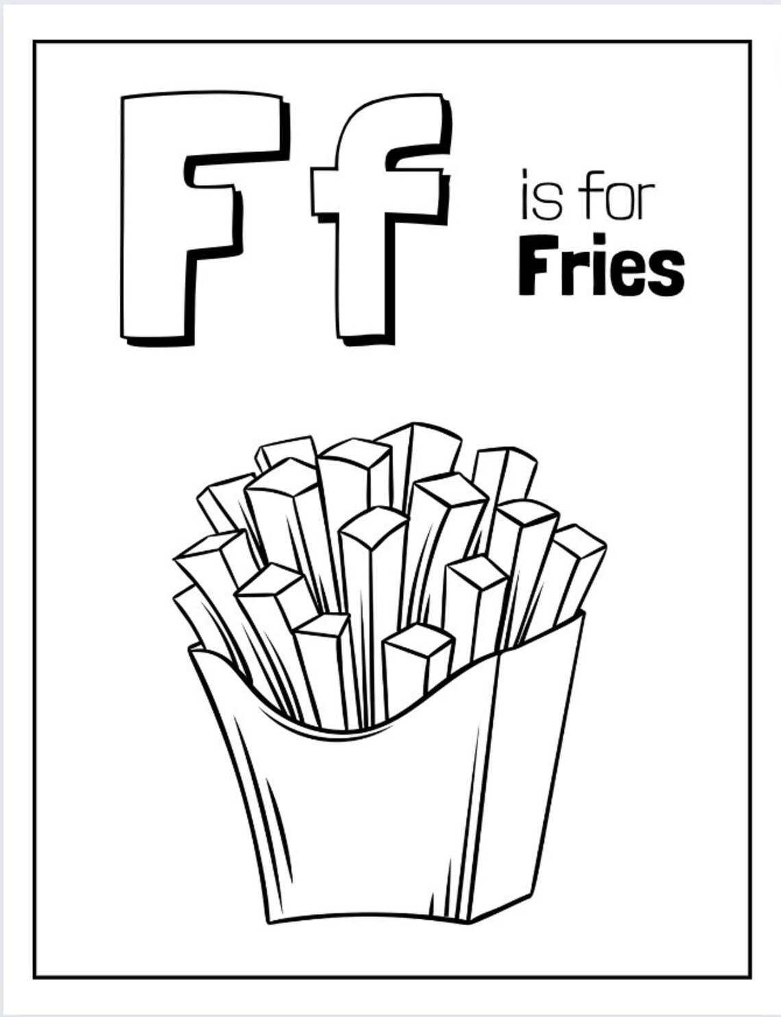 Downloadable Kids Food Alphabet Coloring Pages | 26 Flashcards ...