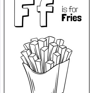 Downloadable Kids Food Alphabet Coloring Pages | 26 Flashcards ...