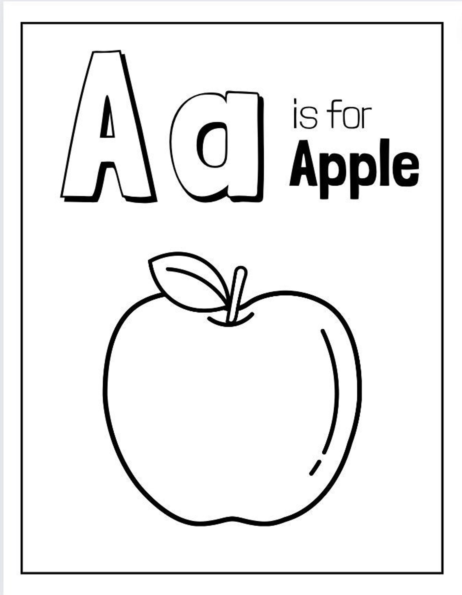 Downloadable Kids Food Alphabet Coloring Pages | 26 Flashcards ...