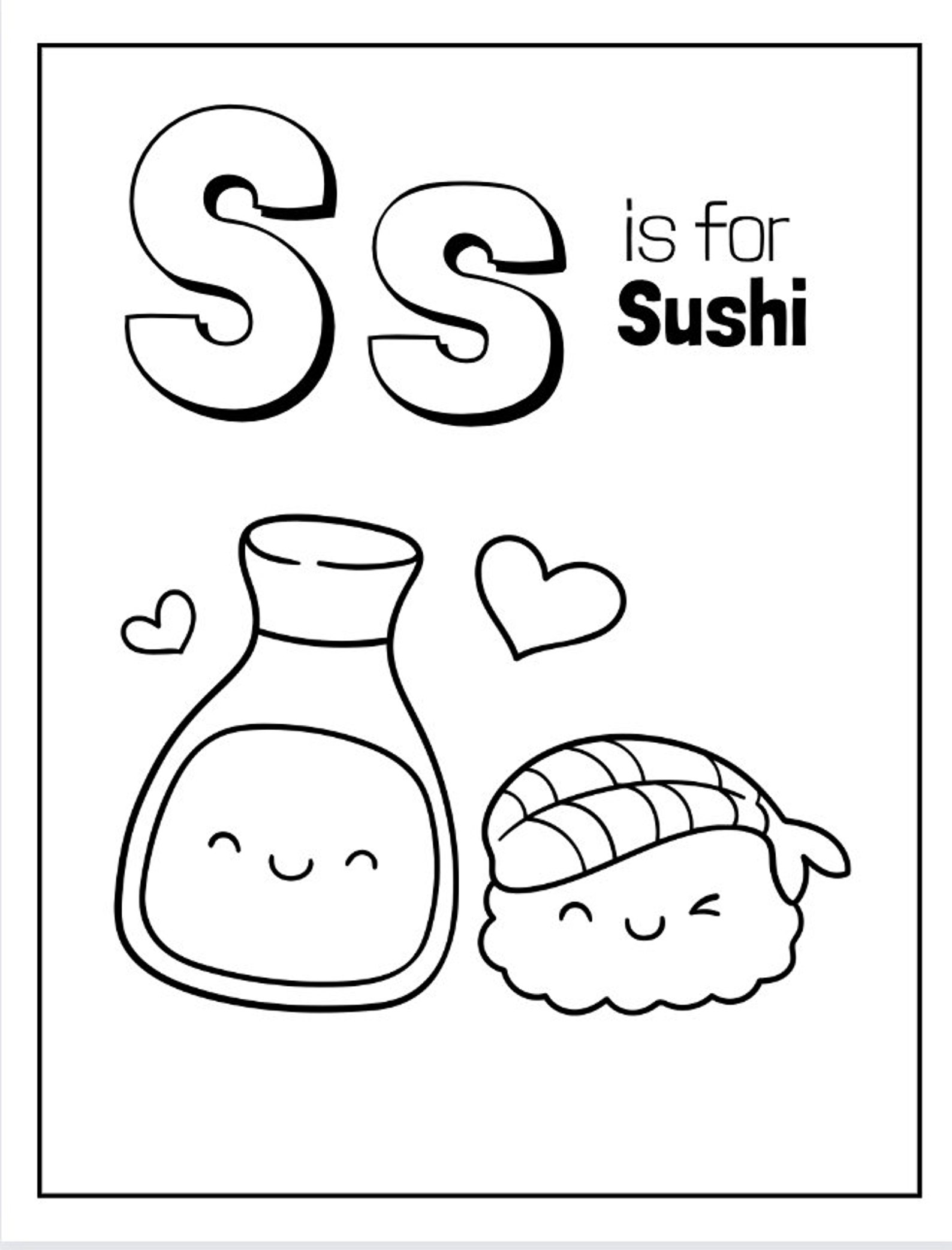 Downloadable Kids Food Alphabet Coloring Pages | 26 Flashcards ...