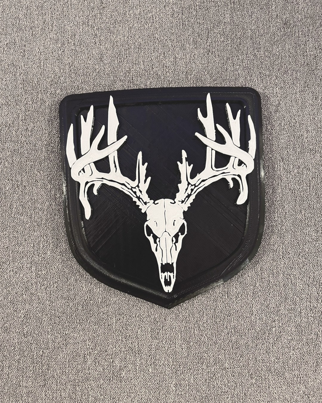White Tail Deer Buck Skull With Horns V1 Emblem Fits 09+ 4th Gen RAM ...