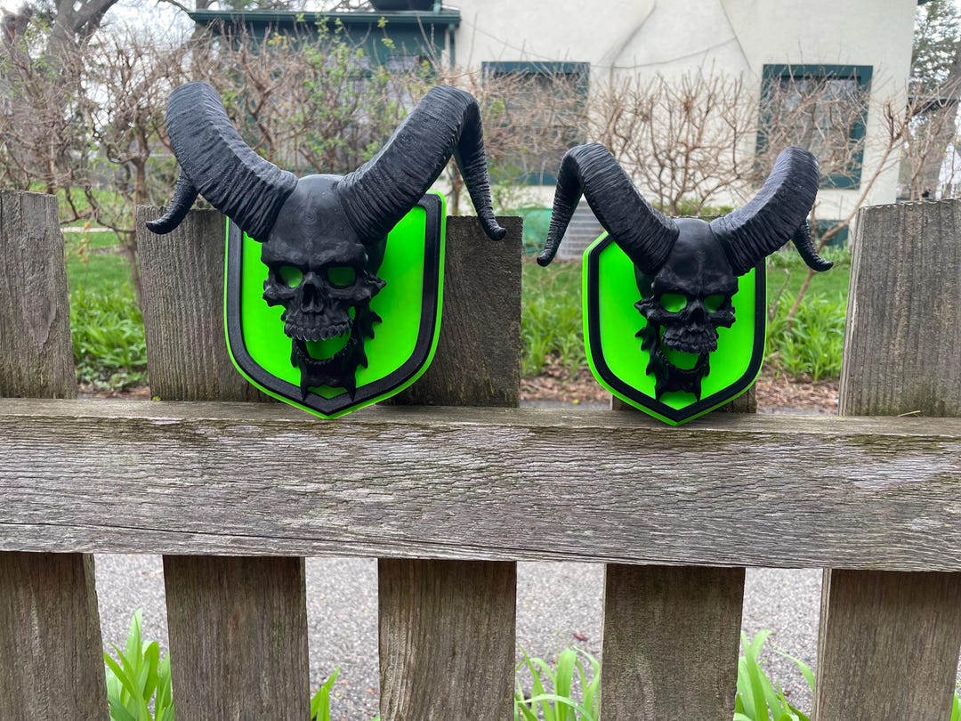 Skull With Horns V2 Emblem Fits 2009-2022 (classic 4th GEN for 19+) RAM ...