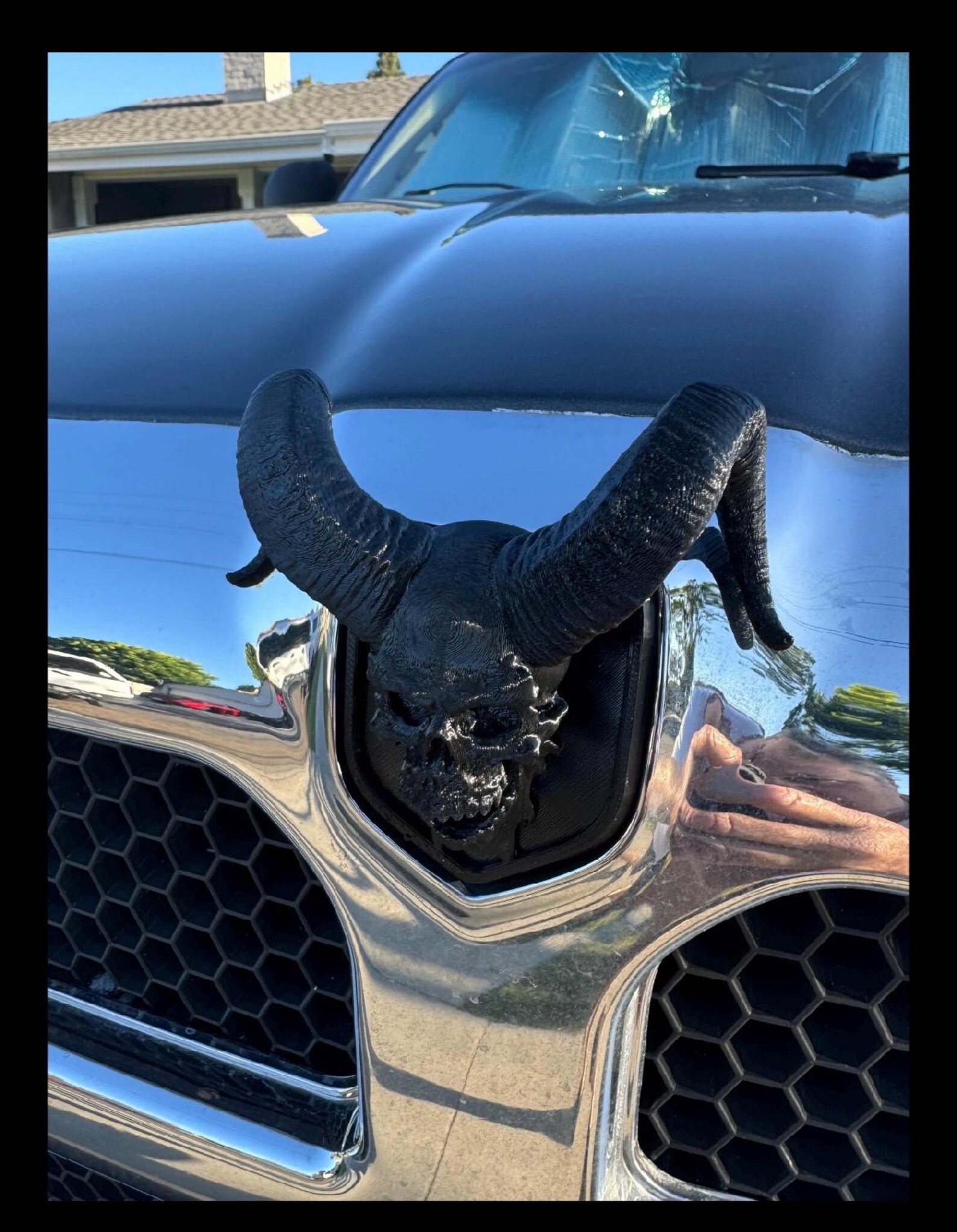 Skull With Horns V2 Emblem Fits 1996-02 2nd Gen RAM Pickup Grill -1500 ...