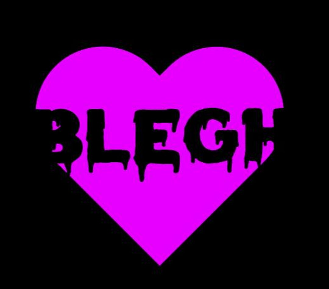 Pink BLEGH Heart Decal - Etsy