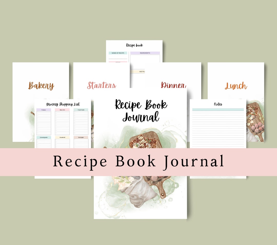 Recipe Journal Printable - Journal Printable - Recipe Printable ...