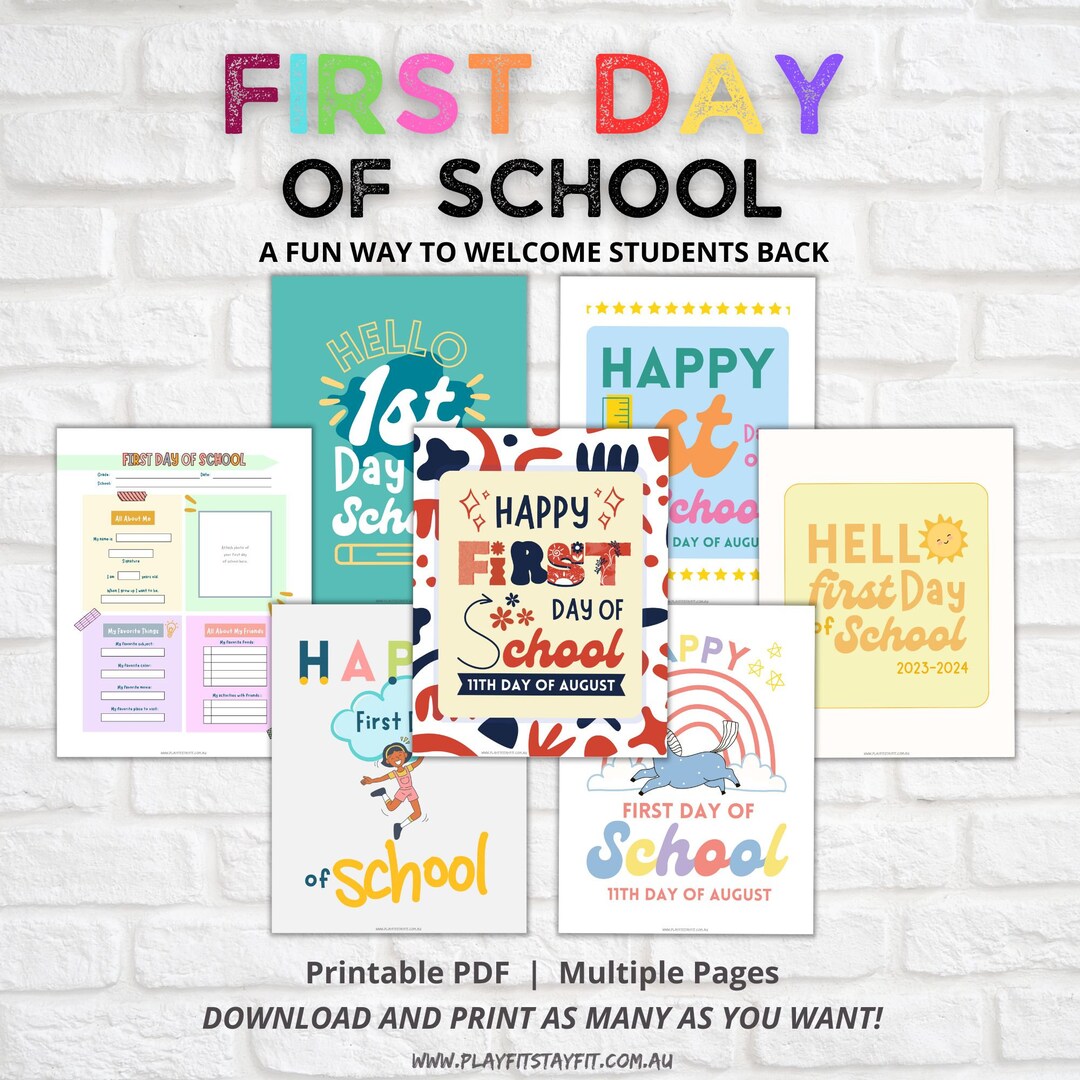 7 First Day of School Signs Printable School Poster - Etsy Ireland