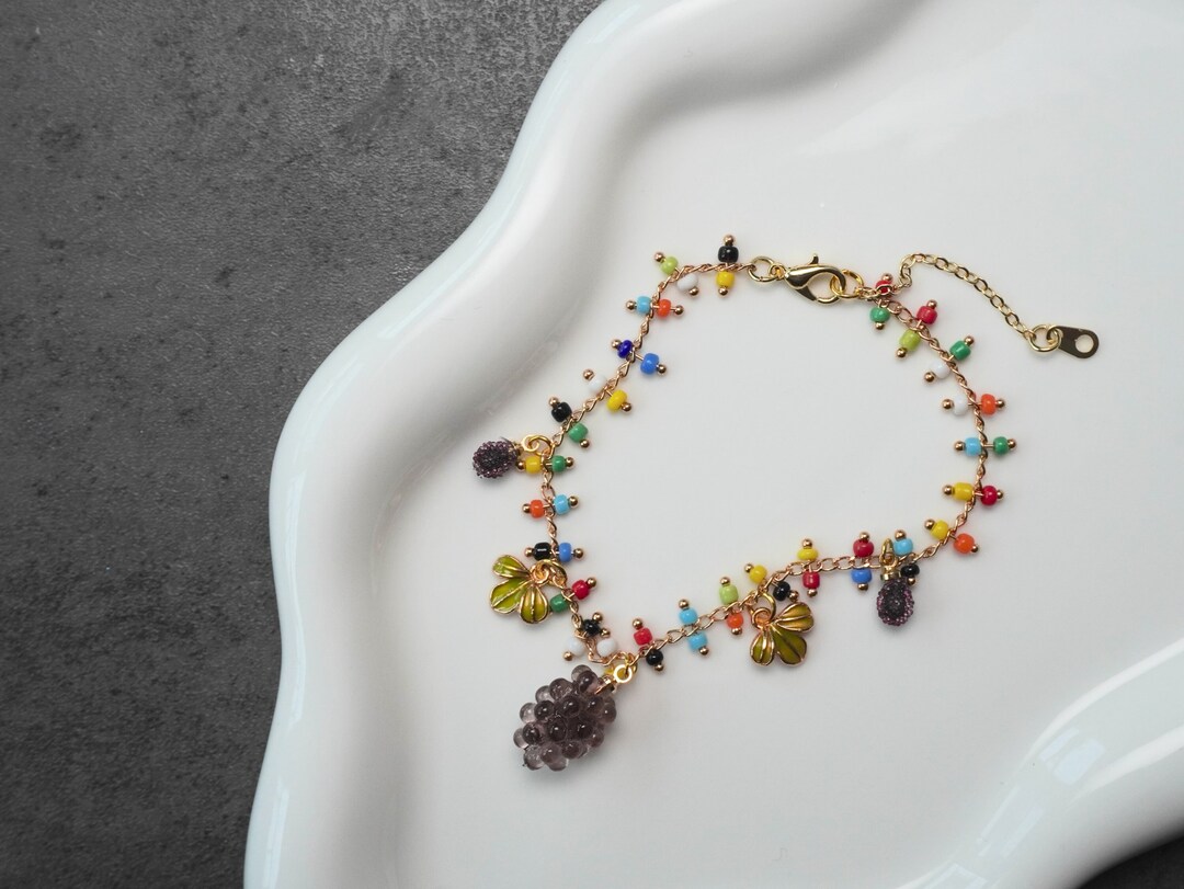 Grape Bracelets, Fruit Bracelet, Colorful Bracelet, Summer Jewelry ...