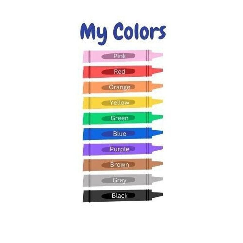 Colors Learning Chart Download - Etsy