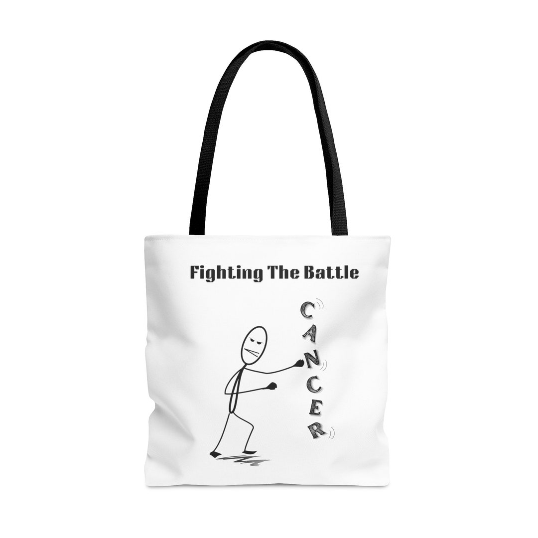 Fighting the Battle Cancer Tote Bag (AOP), Cancer Patient, Cancer ...