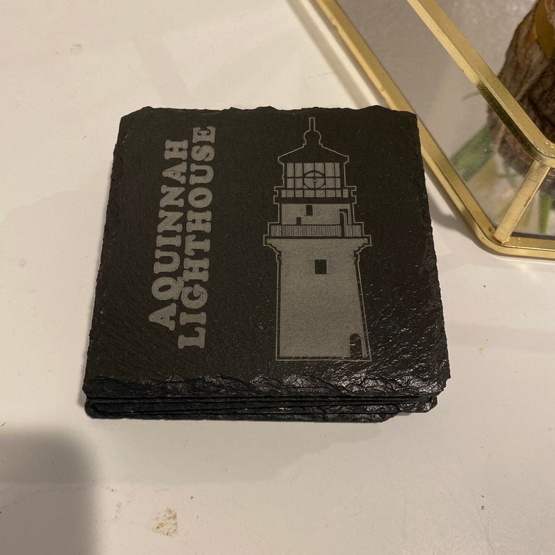 Martha's Vineyard Lighthouse Collection - All Five (5) Lighthouses Included - Slate Coasters 4 ...