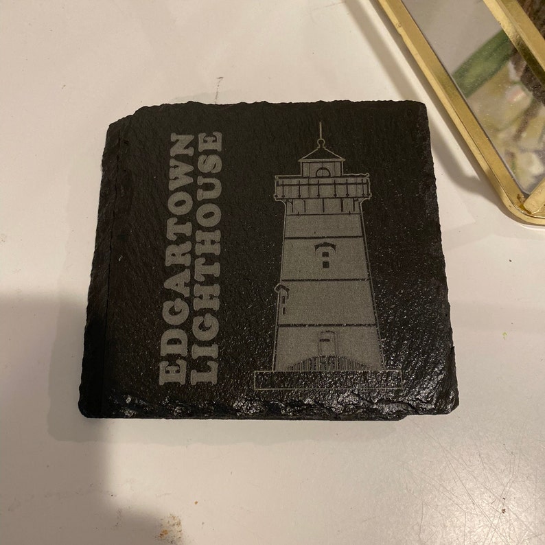Martha's Vineyard Lighthouse Collection - All Five (5) Lighthouses Included - Slate Coasters 4 ...