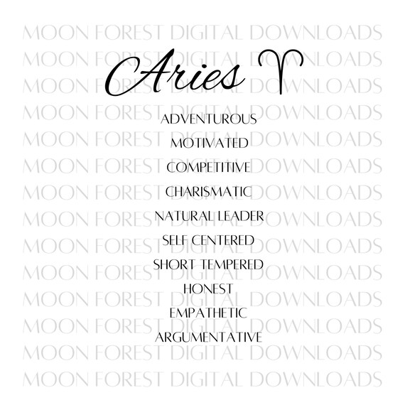 Aries Personality Traits List