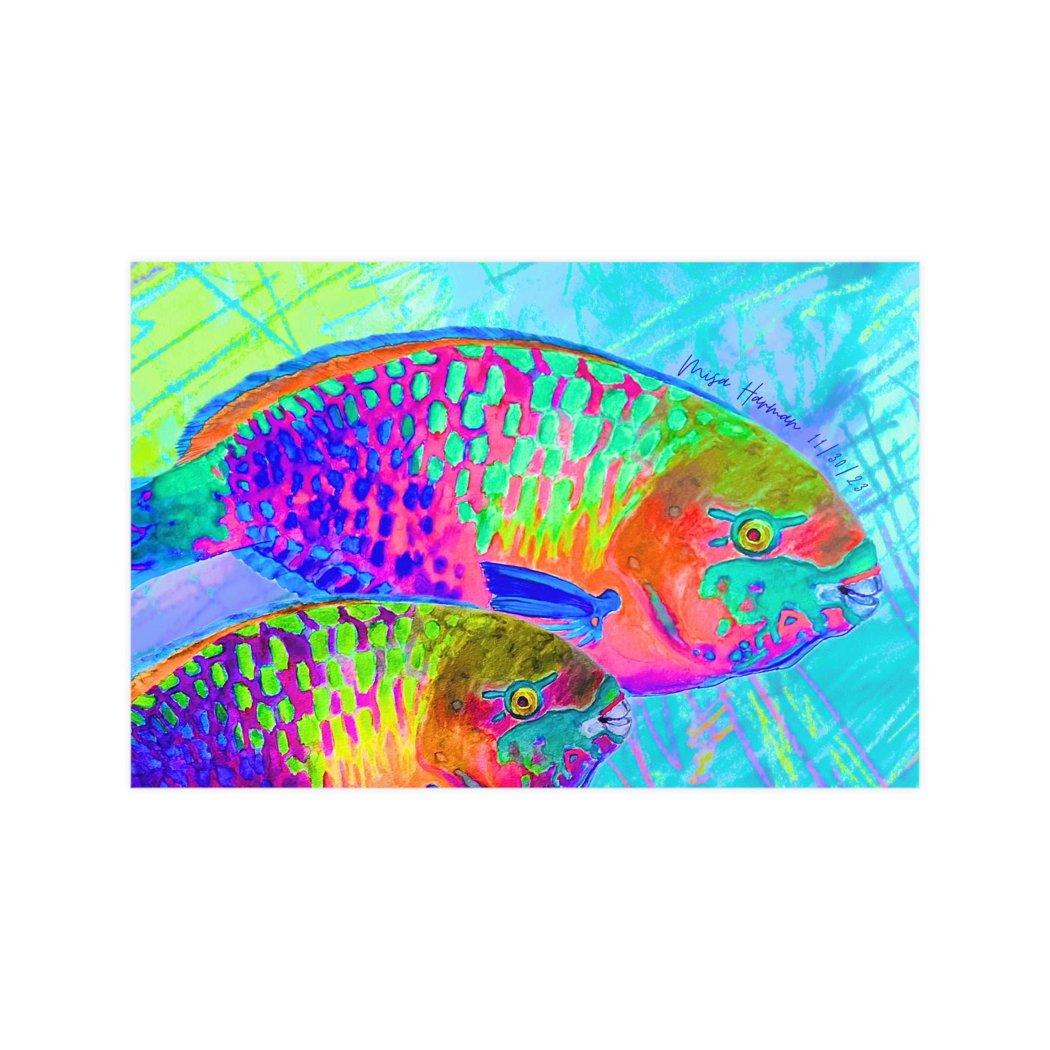 Parrot Fish Patrol Poster - Etsy
