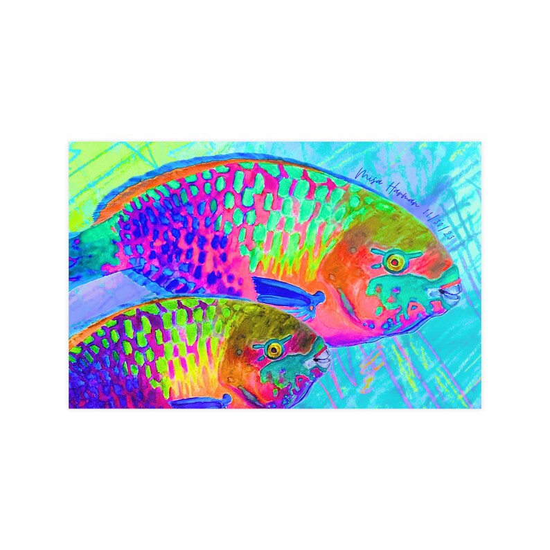 Parrot Fish Patrol Poster - Etsy