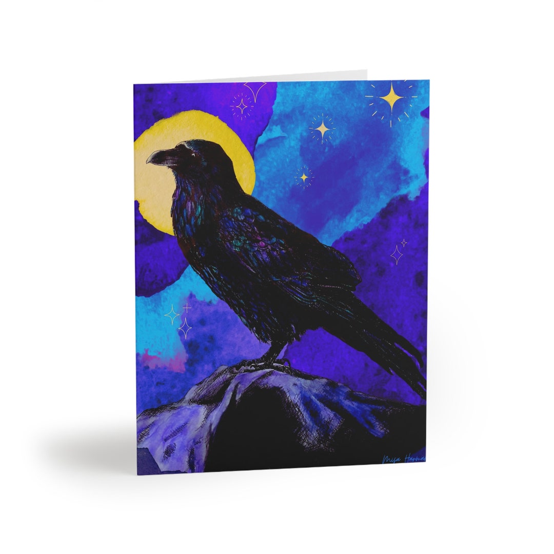 Raven at the Summit Greeting Cards - Etsy