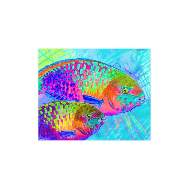 Parrot Fish Patrol Poster - Etsy