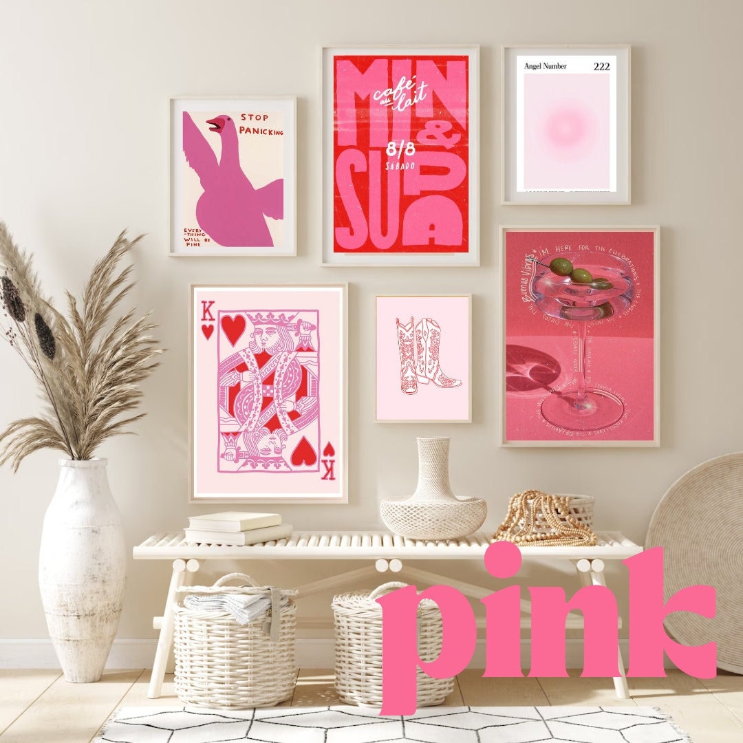 Aesthetic Art Collection: Digital Downloads - Red, Pink and Funky - Etsy