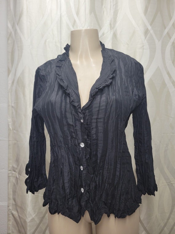 Y2k crinkle ruffle top - Gem